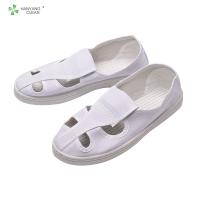 China Cleanroom Antistatic ESD Shoes PVC Sole Canvas Upper Four Holes Size 35-50 for sale