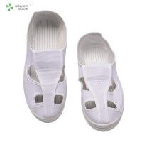 China Cleanroom Antistatic ESD Shoes PVC Sole Canvas Upper Four Holes Size 35-50 for sale
