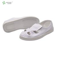China Cleanroom Antistatic ESD Shoes PVC Sole Canvas Upper Four Holes Size 35-50 for sale