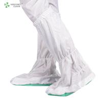 China Blue Stripe Antistatic ESD Cleanroom Booties Anti Slip PVC Safety Soft Sole Long Boots Size 35-50 for sale