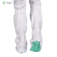 China Blue Stripe Antistatic ESD Cleanroom Booties Anti Slip PVC Safety Soft Sole Long Boots Size 35-50 for sale