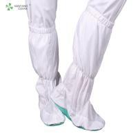 China Blue Stripe Antistatic ESD Cleanroom Booties Anti Slip PVC Safety Soft Sole Long Boots Size 35-50 for sale