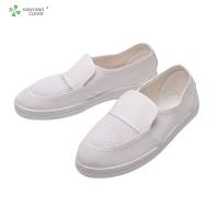 China Cleanroom ESD PVC Leather Shoes Anti Static White Mesh Work Shoes Size 35-50 for sale