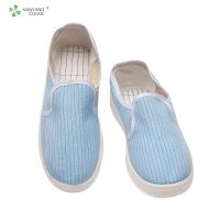 China Wholesale ESD Antistatic Cleanroom PU Sole Canvas Dustproof Safety Work Shoes Size 35-46 for sale