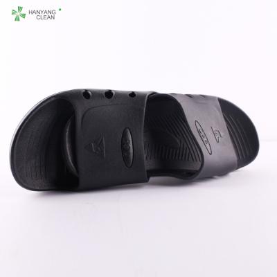 China Anti Static ESD Clean Room Slippers SPU Black Work Shoes Size 35-46 Surface Resistance 10^6-10^7 Ohm for sale