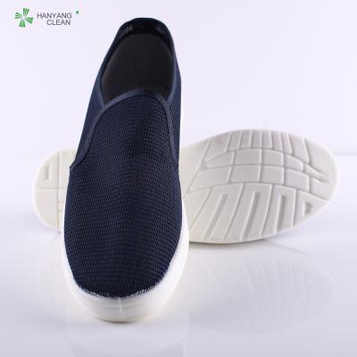 China Blue Antistatic Mesh PU Sole Cleanroom Safety Shoes ESD H-3509 Size 35-50 for sale