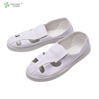 China Cleanroom Anti Static Shoes Four Hole Canvas Upper ESD PVC Sole Size 35-50 for sale