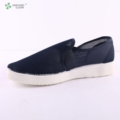 China Cleanroom PU Anti-Slip Mesh ESD Shoes Antistatic Dustproof Dark Blue Size 35-50 for sale