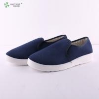 China Cleanroom ESD Safety Shoes Anti Static PVC Sole Blue Canvas Size 35-50 for sale