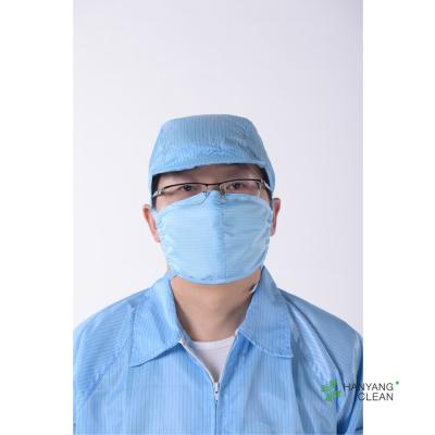 China Wholesale Blue Antistatic ESD Reusable Face Mask Adjustable Earloop with Stopper Cleanroom Mouth Mask H-1102 for sale