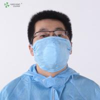 China ESD Anti Static Reusable Cleanroom Face Mask 3D Cut H-1105 Lint Free Breathable for sale