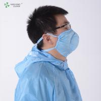 China ESD Anti Static Reusable Cleanroom Face Mask 3D Cut H-1105 Lint Free Breathable for sale