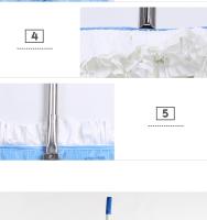 China Heat Resistant Microfiber Cleanroom Mop 45cm 304 Stainless Steel Handle 130cm for sale