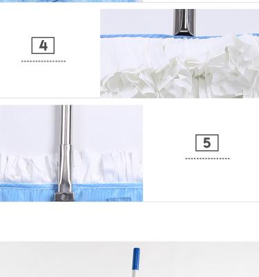 China Heat Resistant Microfiber Cleanroom Mop 45cm 304 Stainless Steel Handle 130cm for sale