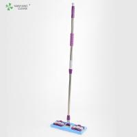 China Lint Free Reusable Cleanroom Flat Mop with 100cm Handle and 12x35cm Head Size | Hanyang Clean H-003 for sale
