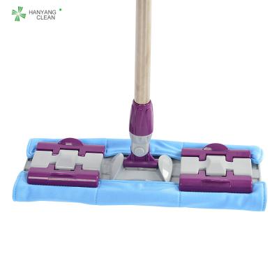 China Anti Static Cleanroom Mop 110cm Handle 90-100% Dehydration Rate Industrial Flat Mop for sale