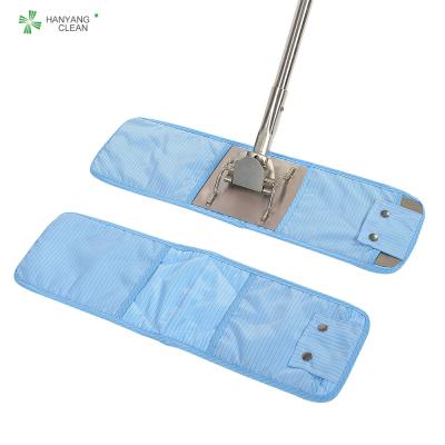 China Anti-Static ESD Microfiber Cleanroom Mop with 304 Stainless Steel Handle and Super Absorbent Technology for sale
