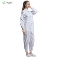 China ESD Anti Static Coverall 75D Reusable Cleanroom Garment for SMT Workshop 108gsm for sale