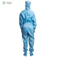 China Dust Proof Anti Static Clean Room Gown Hooded Lapel Style 108 GSM for Class 1000 for sale