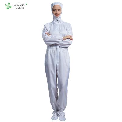 China Anti-Static ESD Cleanroom Coverall with 0.36kg Weight and 108g/m GSM for Class 100 Sterilization for sale