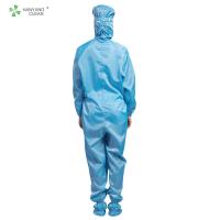 China Cleanroom ESD Antistatic Autoclavable Hooded Coverall with Shoes Cover Class 100 108gsm for sale