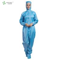 China Anti-Static ESD Autoclavable Cleanroom Blue Hooded Coverall with Shoe Covers - 0.36kg Set Weight, Class 100 Protection for sale