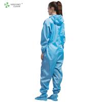 China Anti-Static ESD Autoclavable Cleanroom Blue Hooded Coverall with Shoe Covers - 0.36kg Set Weight, Class 100 Protection for sale
