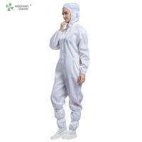 China Autoclavable ESD Clean Room Hooded Coverall Garment White 0.36kg with 10E6-10E9 Surface Resistance for sale