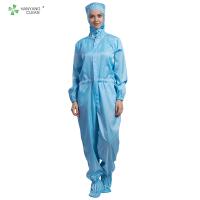 China 98% Polyester Fiber Hooded Anti Static Coverall with Boots Reusable ESD Gown for SMT Workshop Class 100 for sale