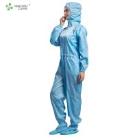 China 98% Polyester Fiber Hooded Anti Static Coverall with Boots Reusable ESD Gown for SMT Workshop Class 100 for sale