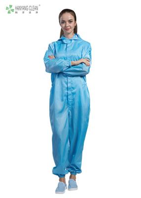 China ESD Anti Static Hooded Coverall Cleanroom Garment Unisex S-5XL 98% Polyester 2% Conductive Fiber for sale