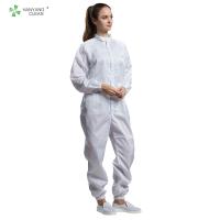 China ESD Clean Room Coveralls with 2% Conductive Fiber - 0.36kg Set Weight, 92-95% Particle Barrier Efficiency for SMT Workshops for sale