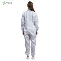 China ESD Clean Room Coveralls with 2% Conductive Fiber - 0.36kg Set Weight, 92-95% Particle Barrier Efficiency for SMT Workshops for sale