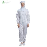 China ESD Clean Room Coveralls with 2% Conductive Fiber - 0.36kg Set Weight, 92-95% Particle Barrier Efficiency for SMT Workshops for sale
