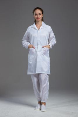 China Cleanroom ESD Smock - 98% Polyester 2% Conductive Fiber, 0.36kg Weight, Surface Resistance 10⁶-10⁹ Ω for sale