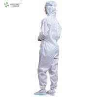 China ESD Antistatic Autoclave Sterilized Cleanroom Coverall with Hood White 108gsm for Pharmaceutical Industry for sale