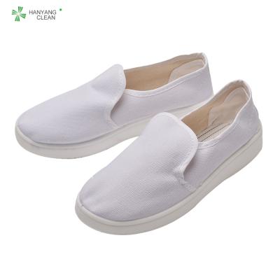 China ESD Cleanroom PU Anti Static Canvas Shoes White Anti Slip Size 35-46 for Electronics Food Industry for sale