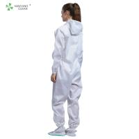 China ESD Antistatic Cleanroom Coverall with Boots and Hood 108gsm Surface Resistance 10E6-10E9 for sale