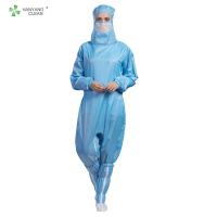 China Hooded Anti-Static Cleanroom Coverall with 0.36kg Weight and 92-95% Particle Barrier Efficiency for sale