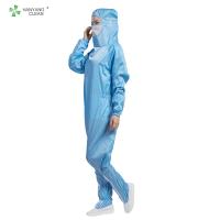 China Hooded Anti-Static Cleanroom Coverall with 0.36kg Weight and 92-95% Particle Barrier Efficiency for sale