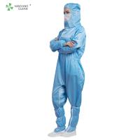 China Hooded Anti-Static Cleanroom Coverall with 0.36kg Weight and 92-95% Particle Barrier Efficiency for sale