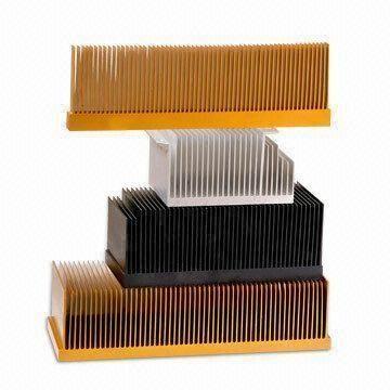 China T4 , T5 Clear Smooth Aluminum Heatsink Extrusion Profiles With Wood Chromizing / Chromising for sale