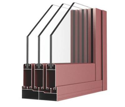 China Soundproof Double Layer Tempered Glass Aluminum Window Extrusion Profiles for sale