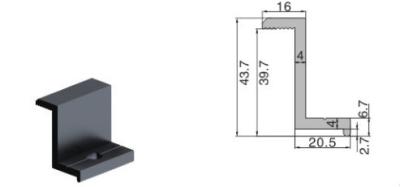 China Mill finished Solar End Clamp flat Roof Solar Mounting Systems With Nut / Bolt for sale