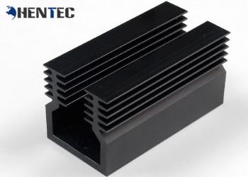 China Auto Parts LED Aluminum Heatsink Extrusion Profiles In Black Color 6005 Alloy for sale