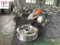 China Gantry Locomotive Crane Track Wheels Wear Resistant Alloys  45# Open Forging Process for sale