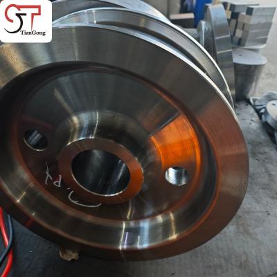 China Heavy-Duty Forged Crane Wheels for Overhead Bridge Girder Travel Systems for sale
