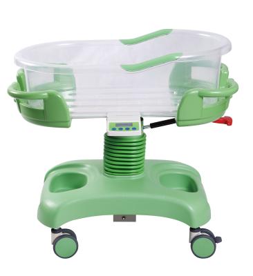 China Adjustable ABS 60kg Movable Newborn Baby Hospital Bed for sale