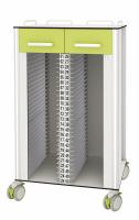 China Central Lock Clinic 50 holders Medical Records Trolley for sale