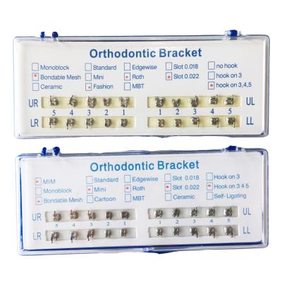 China Roth/MBT/Edgewise Hot Dental Orthodontic MBT Brace Bracket Mini 0.022 Slot Made by MIM Technology 2 Year Shelf Life for sale